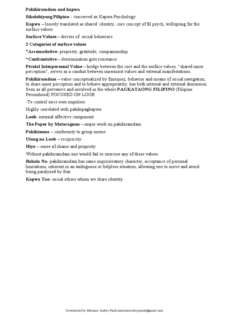 Lecture Notes in Culture and Filipino Psychology The Filipinization of ...