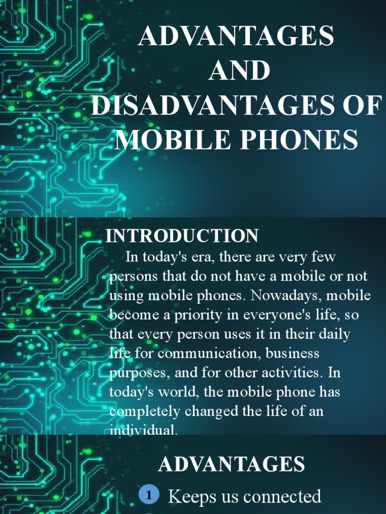 Advantages AND Disadvantages of Mobile Phones | PDF | Business | Social ...