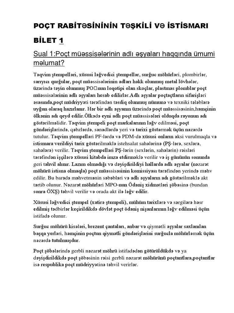 Bilet 1 | PDF