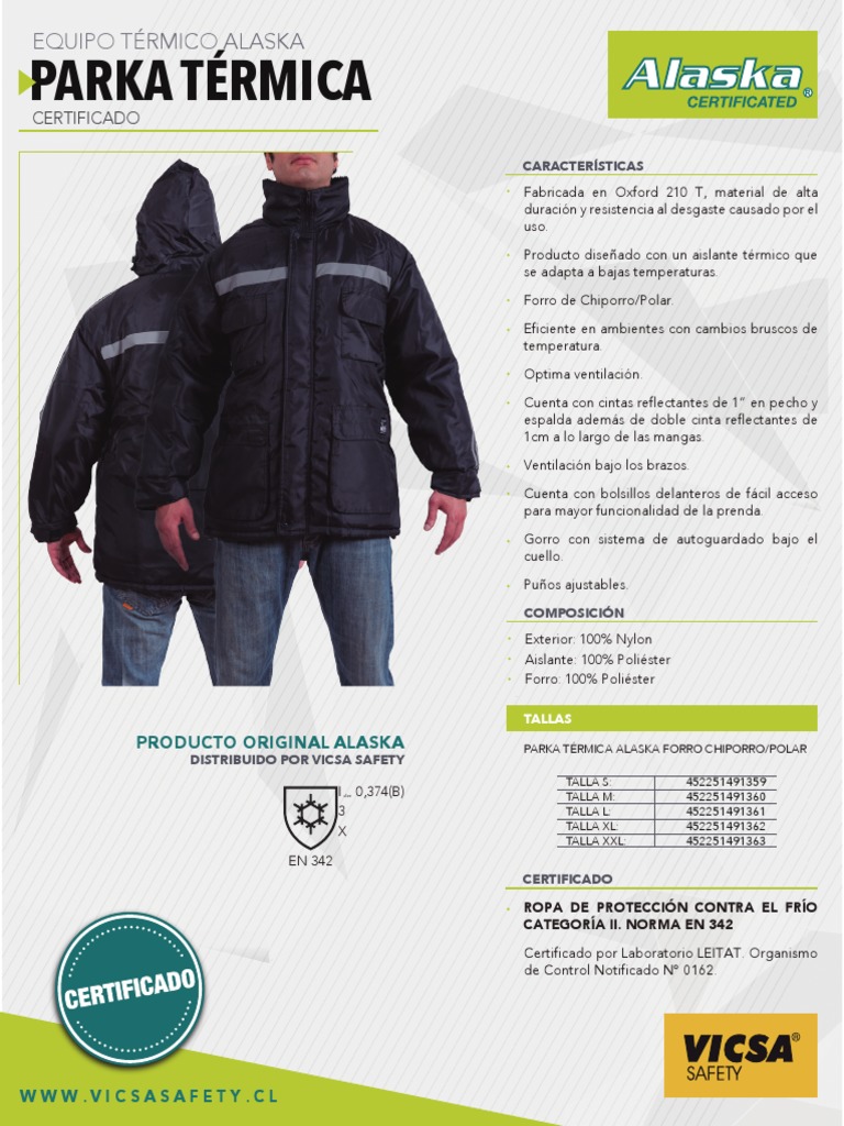 Parka Térmica: Equipo Térmico Alaska | PDF
