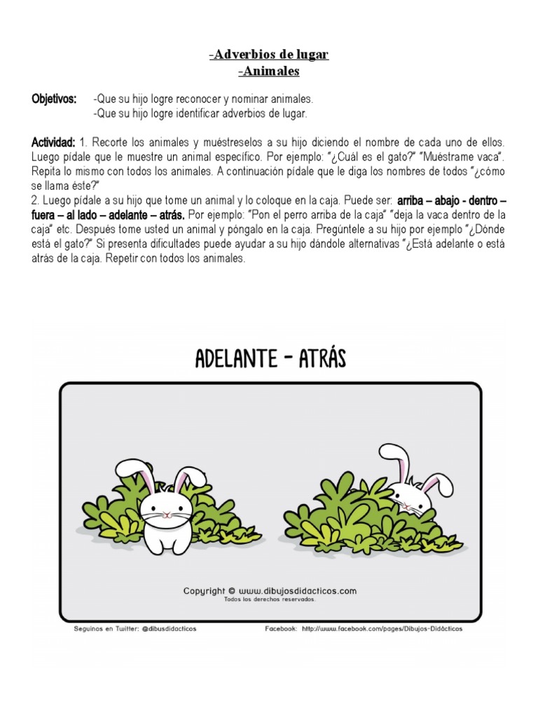 Adverbios de Lugar | PDF