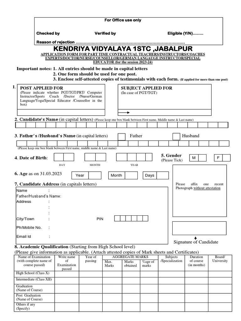 1321 Application-Form-For-Contactual-Teachers 2023-24 | PDF ...