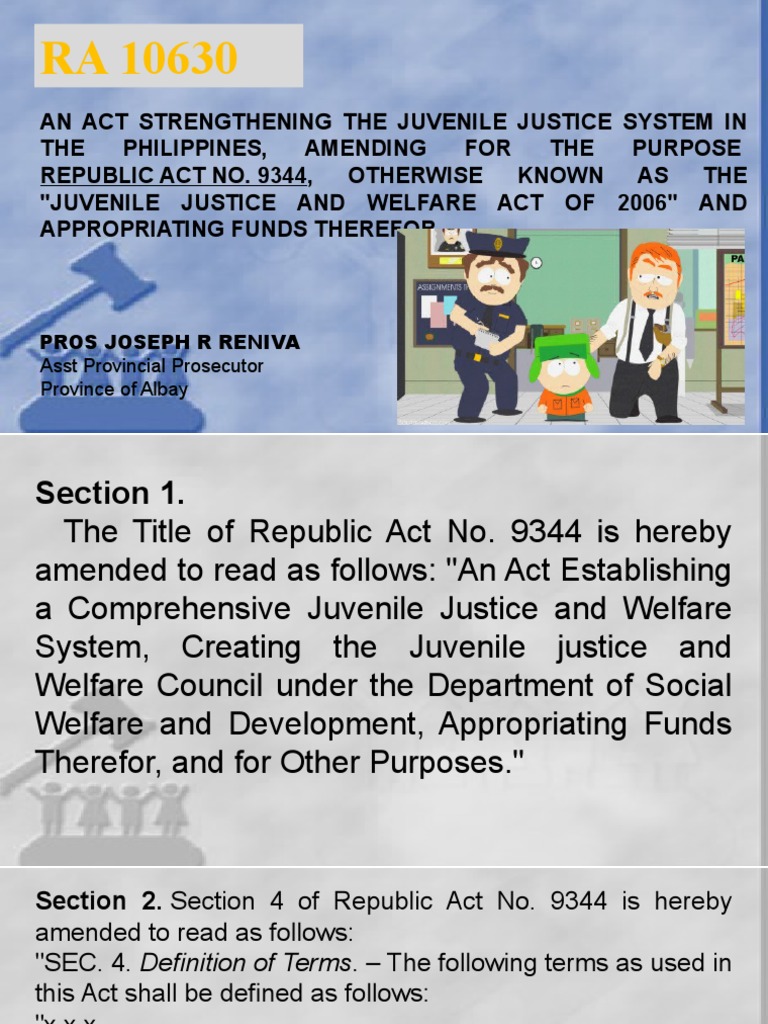 Ra 10630 | PDF | Juvenile Delinquency | Child Custody