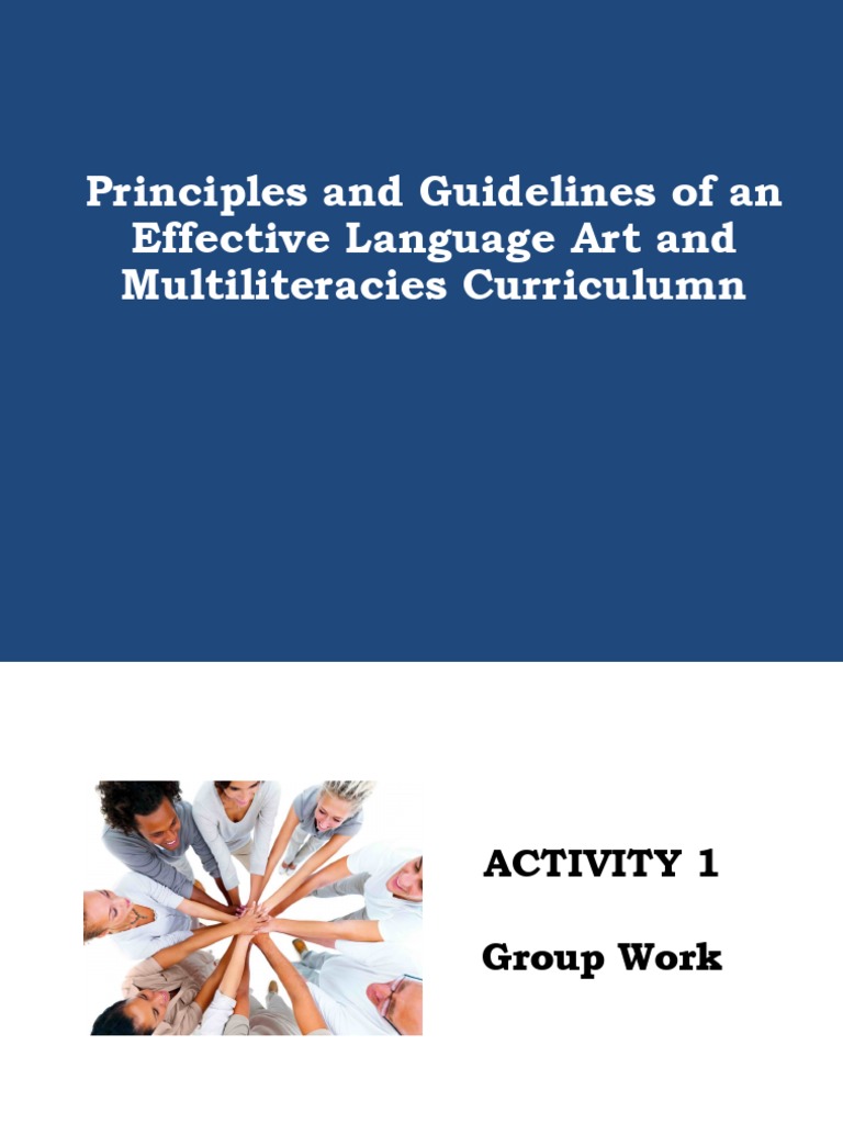 Principles and Guidelines of An Effective Language Art and ...