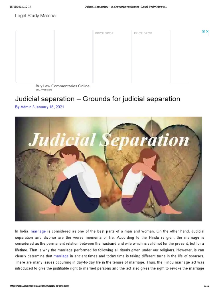 Judicial Separation - Grounds For Judicial Separation: Legal Study Material | Download Free PDF ...