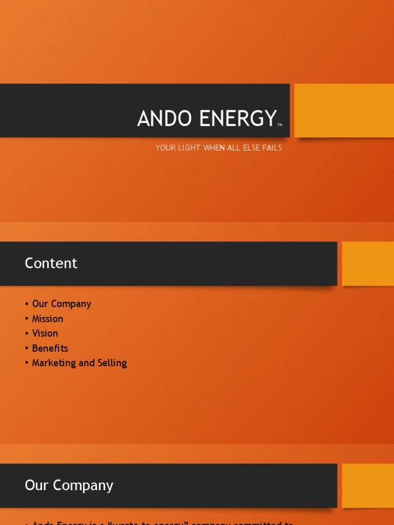 Ando Energy: Waste-to-Energy Solutions | PDF
