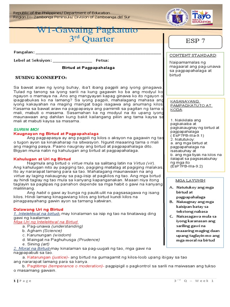 3rdQ-ESP-LAS 1 | PDF