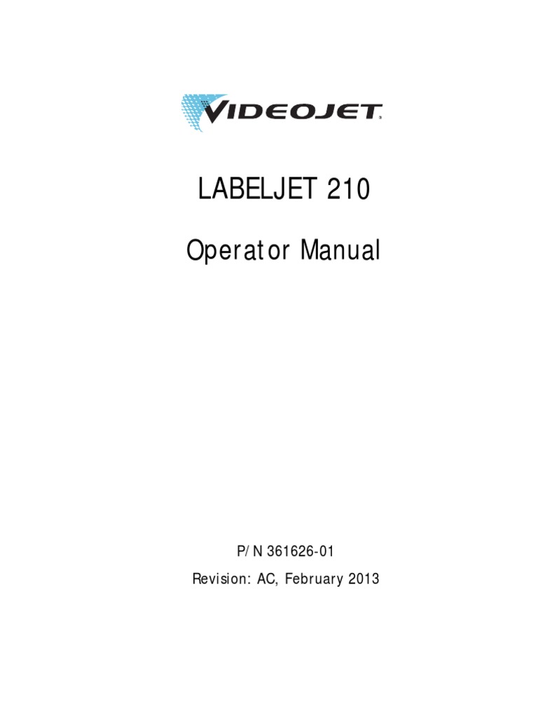 Videojet 210 Operator Manual Us | PDF