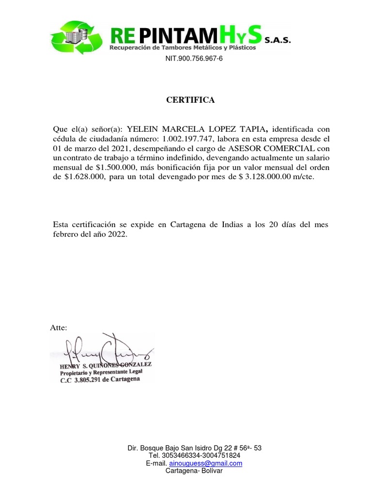 Certificado Herlis Esther Garcia Amador | PDF | Economias ...