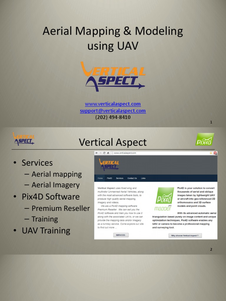 UAV Mapping Modeling Overview Vertical Aspect Presentation | PDF | Surveying | 3 D Computer Graphics