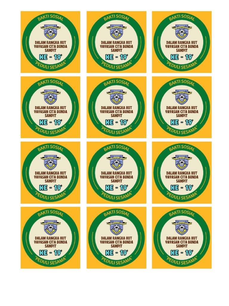 Stiker Baksos Yayasan Ke 19 | PDF Stiker Baksos Yayasan Ke 19 | PDF