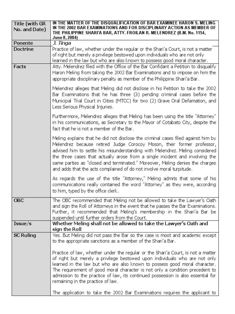 Title (With GR No. and Date) Ponente J. Tinga Doctrine Facts | PDF ...