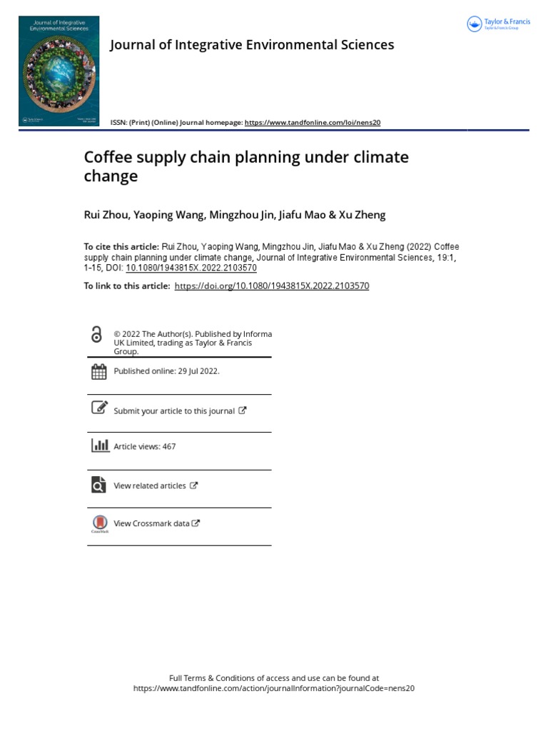 Coffee Supply Chain Planning Under Climate Change | PDF | Coffee ...