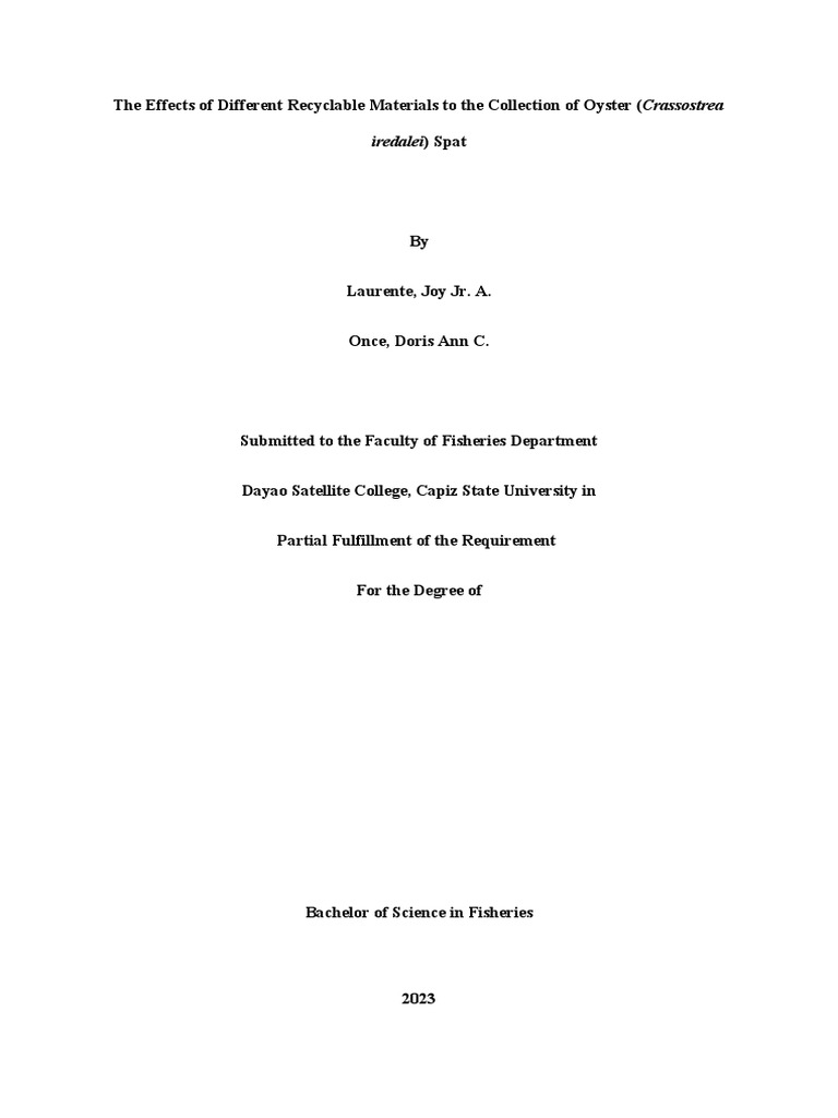 Chapter 1 Introduction | PDF | Oyster | Bivalvia Chapter 1 Introduction | PDF | Oyster | Bivalvia