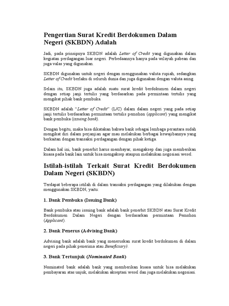 Pengertian SKBDN | PDF | Hukum