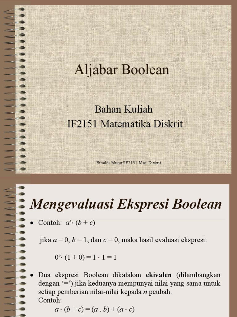 Aljabar Boolean | PDF