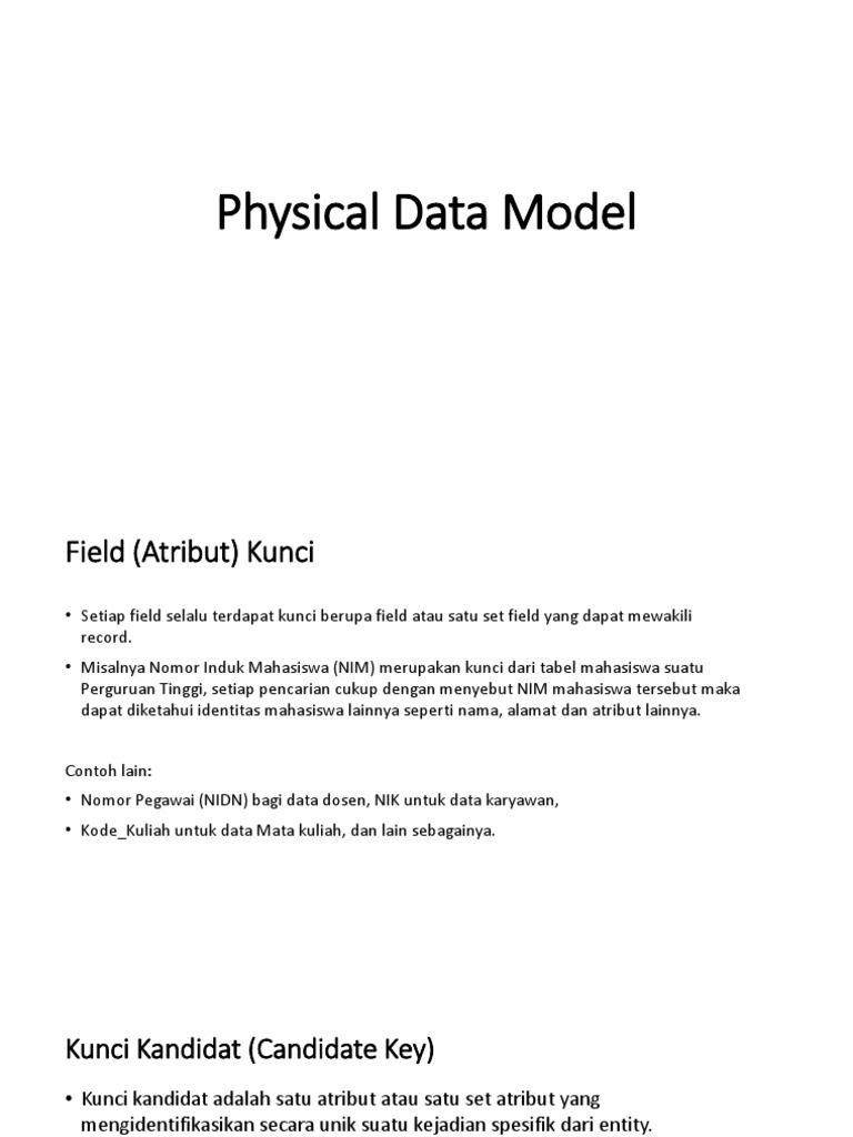 Physical Data Model | PDF