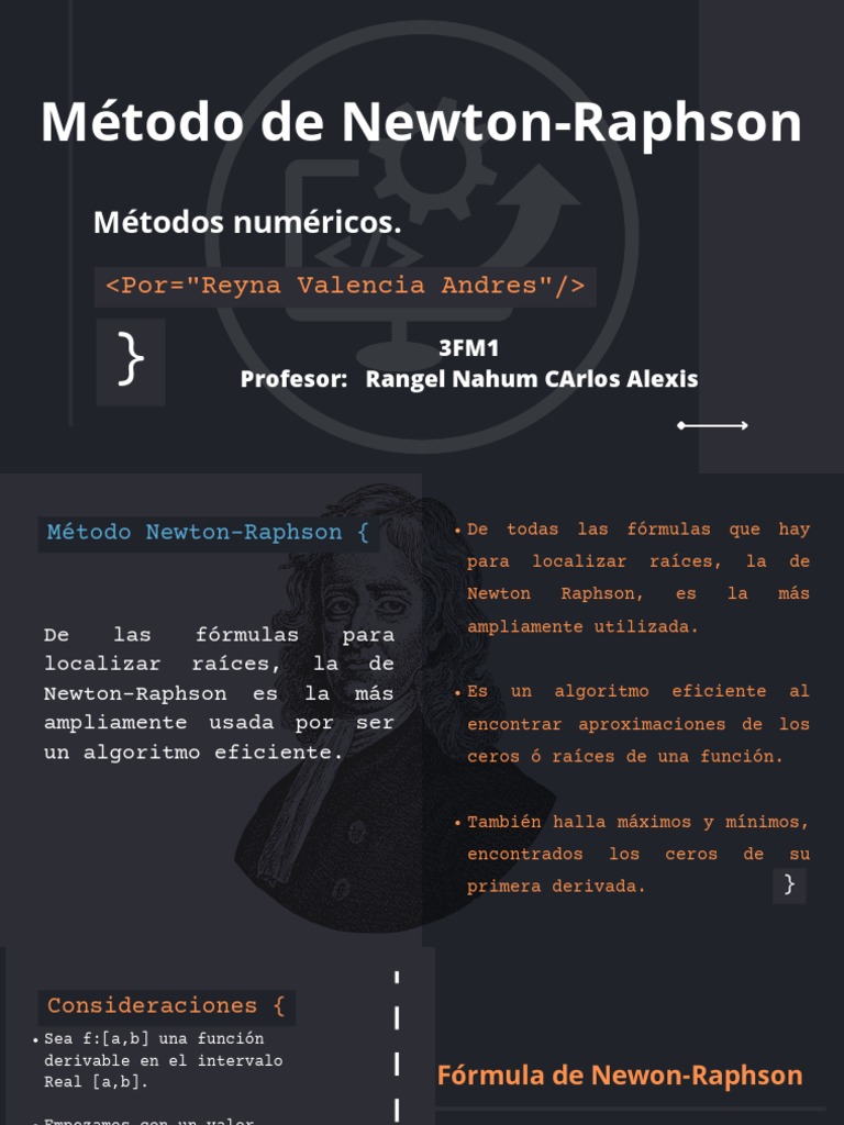 Método de Newton-Raphson: Métodos Numéricos | PDF | Análisis matemático | Relaciones matematicas