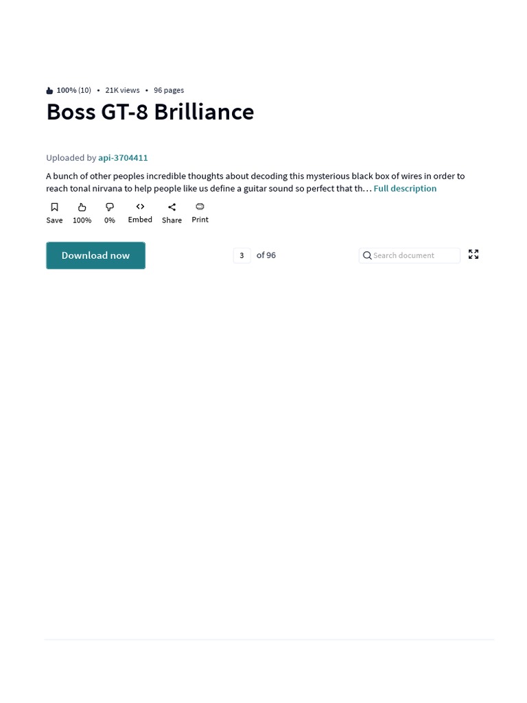 Boss GT-8 Brilliance - PDF - Equalization (Audio) - Loudspeaker | PDF | Equalization (Audio ...