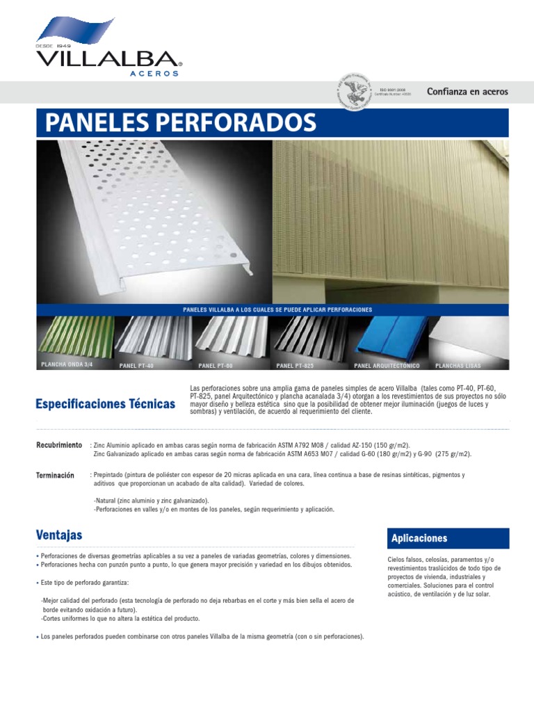 Paneles Perforados | PDF | Materiales