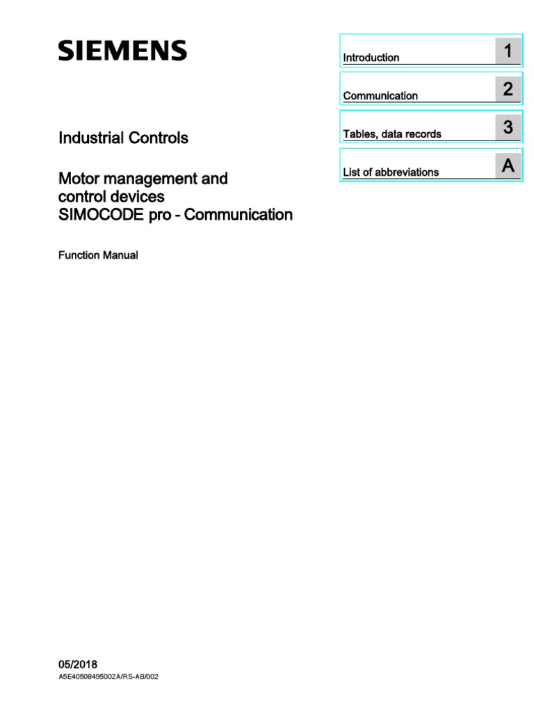 Industrial Controls Motor Management and Control Devices SIMOCODE Pro ...