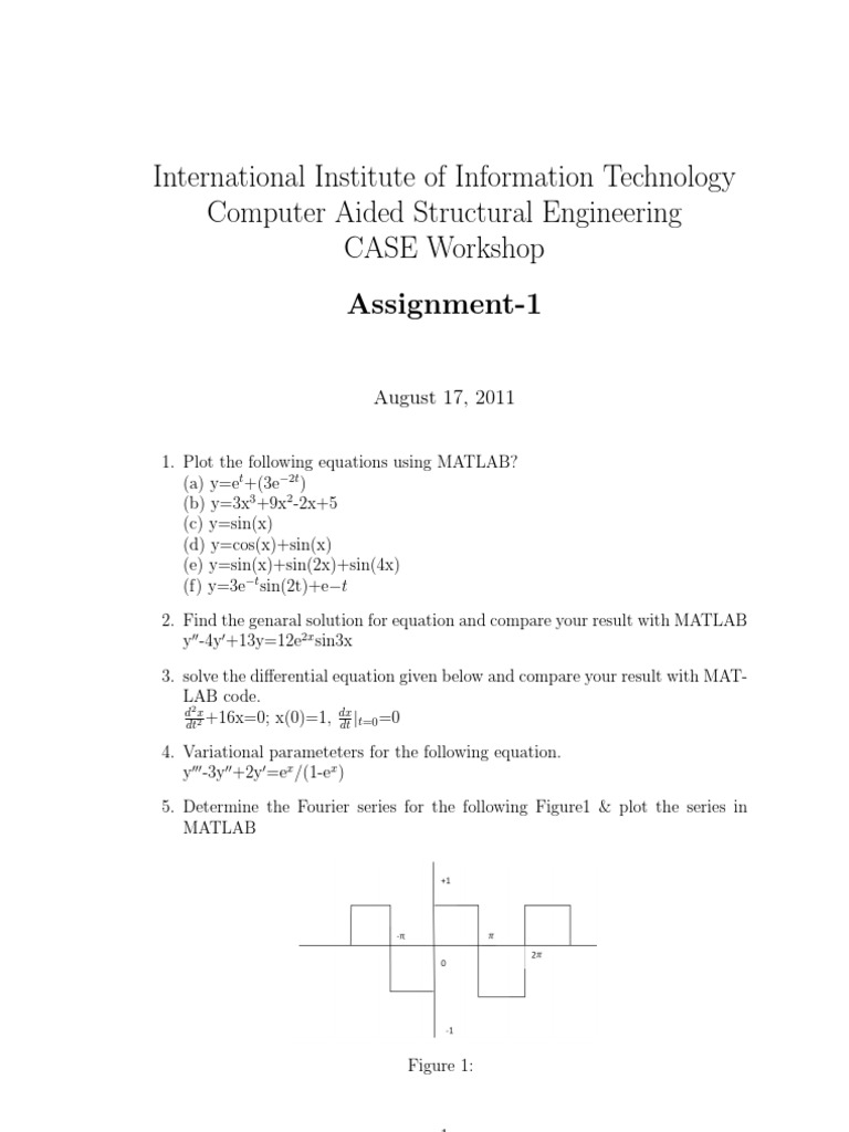 MATLAB Assignments for Structural Engineering | PDF | Science ...