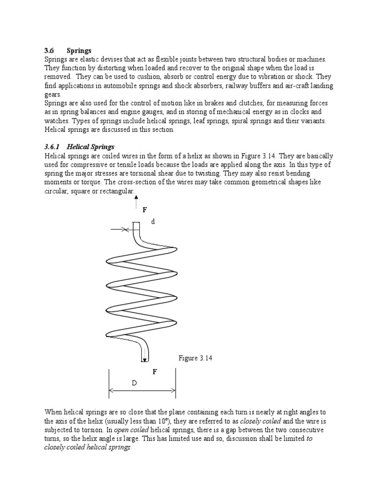 CIE 313 Springs | PDF | Bending | Stress (Mechanics)