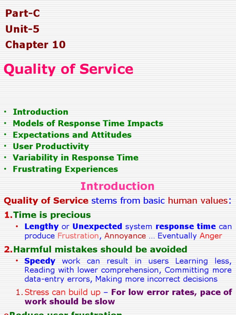 Quality of Service: Part-C Unit-5 | PDF | Memory | Working Memory