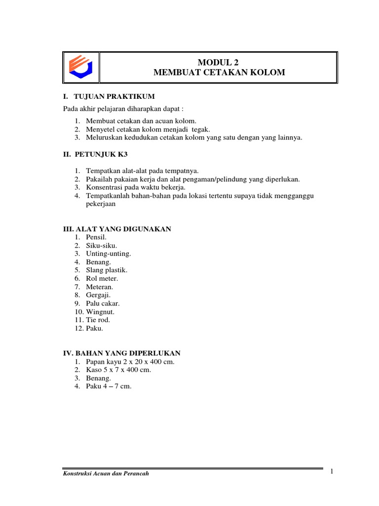 KOLOM-Modul Kerja-2 | PDF