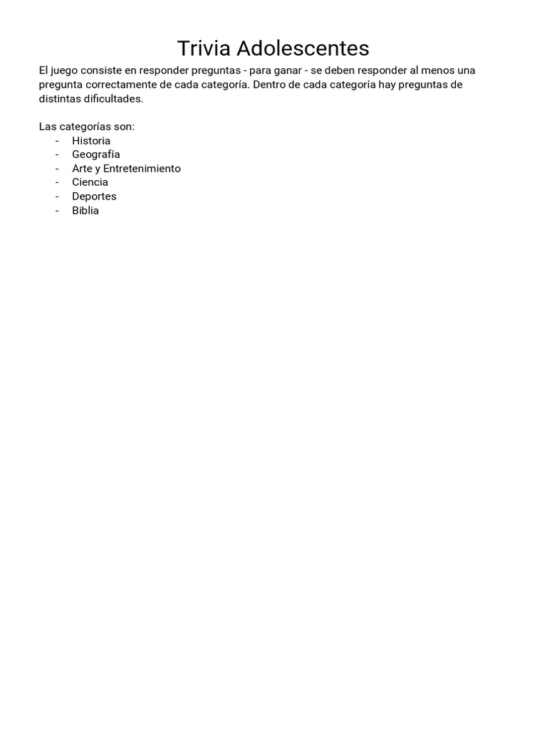 03 - Trivia Adolescentes | PDF | Jesús | Europa