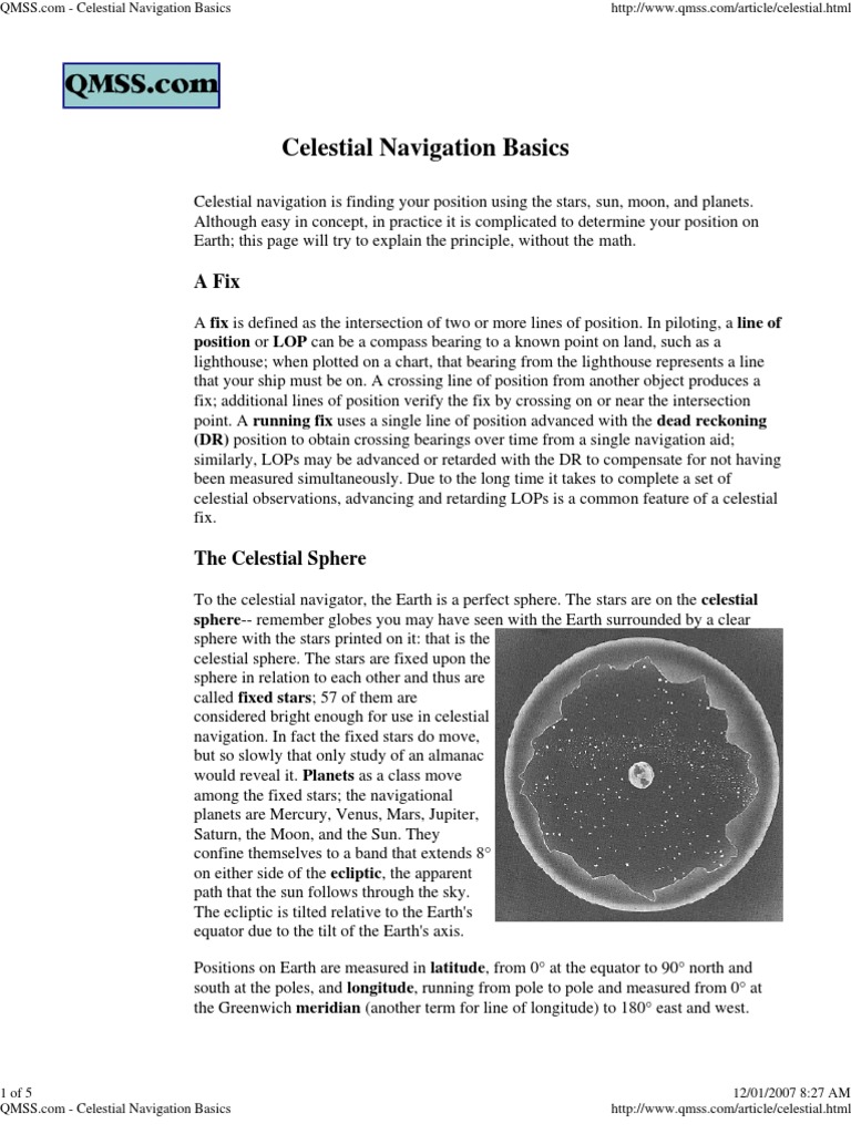 Celestial Navigation Basics | PDF