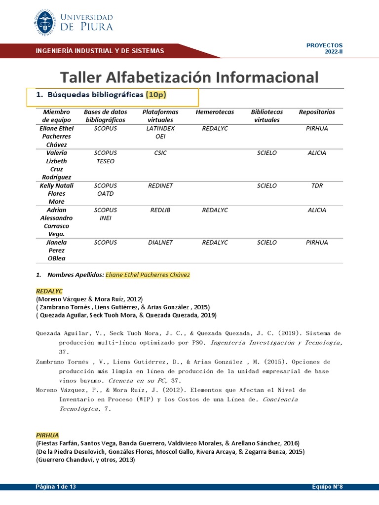Taller Alfabetización Informacional | PDF