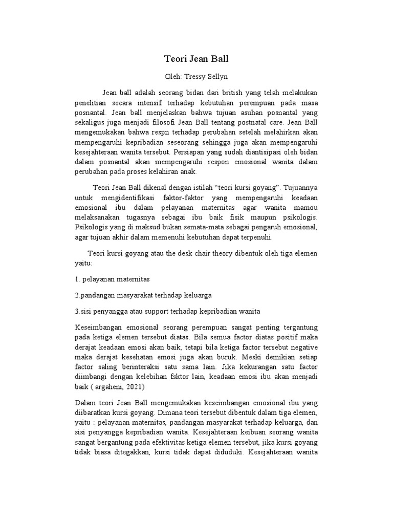 Teori Jean Ball | PDF | Pengembangan Diri