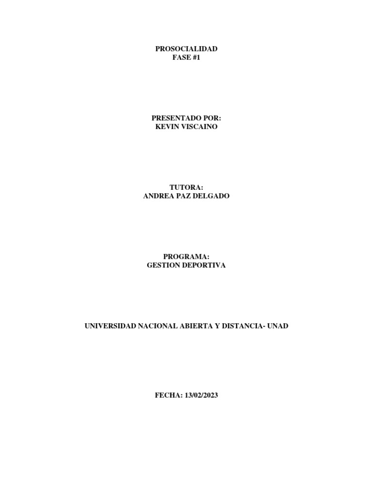 Prosocialidad Fase #1 | PDF | Comportamiento | Motivación