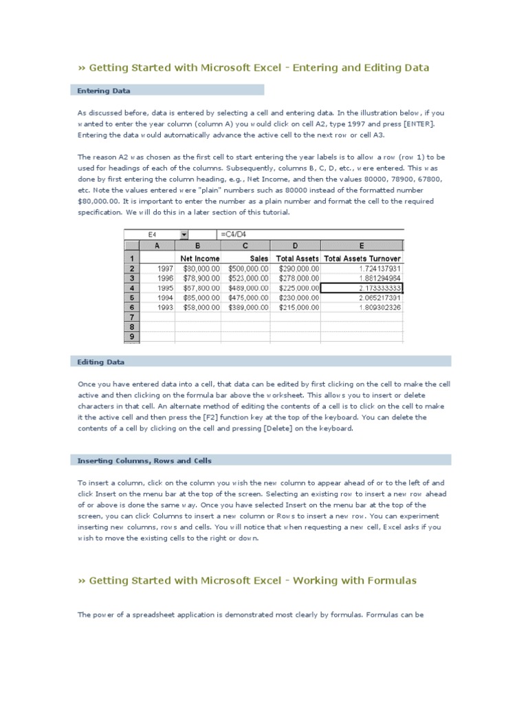 Getting Started With Microsoft Excel | Download Free PDF | Microsoft ...