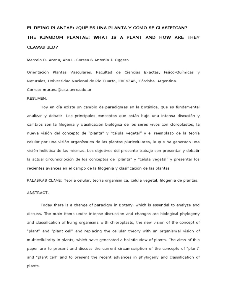 Teoria Del Simplasto | PDF | Plantas | Cloroplasto