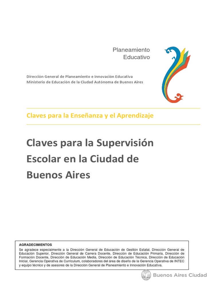 Claves para la Supervisión Escolar CABA | PDF | Enseñando | Planificación