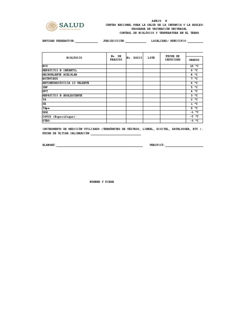 Control de Biologico y Temperatura de Termo | PDF | Especialidades Medicas | Vacunación