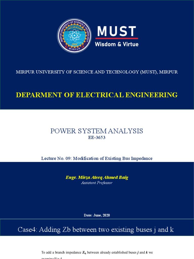 Deparment of Electrical Engineering: Mirpur University of Science and Technology (Must), Mirpur ...