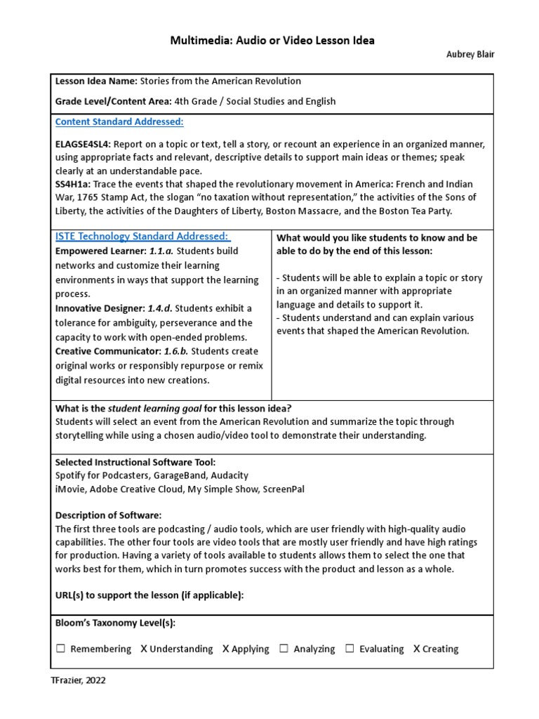 Multimedia Lesson Idea | PDF | Learning | Cognition
