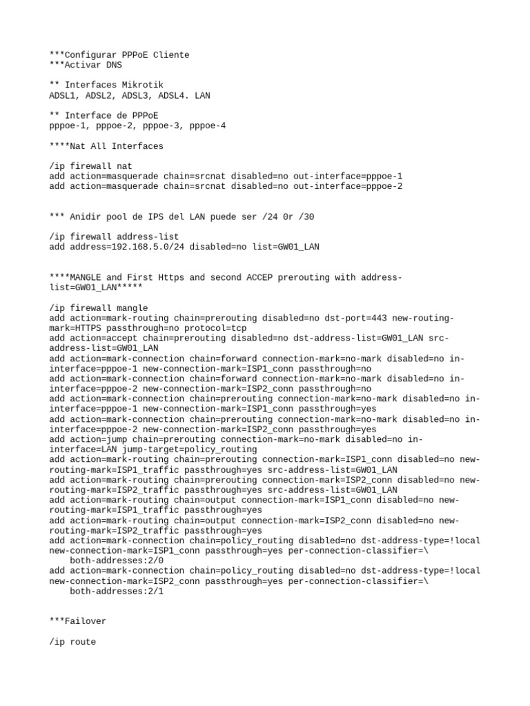 Balanceo 4 ADSL PPPoE Cliente | PDF | Data Transmission | Application ...