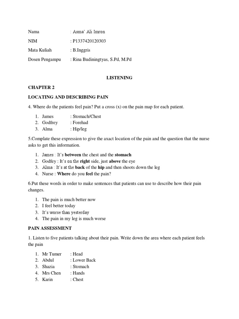 05 - Asma' Ali Imron - P1337420120303 | PDF | Pain | Pulse