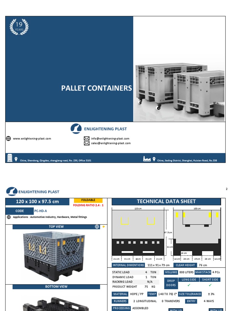 Plastic Pallet Container Catalog | PDF | Personal Computers | Scrap