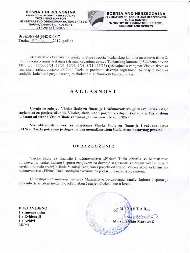 Saglasnost MONKS TK-A | PDF