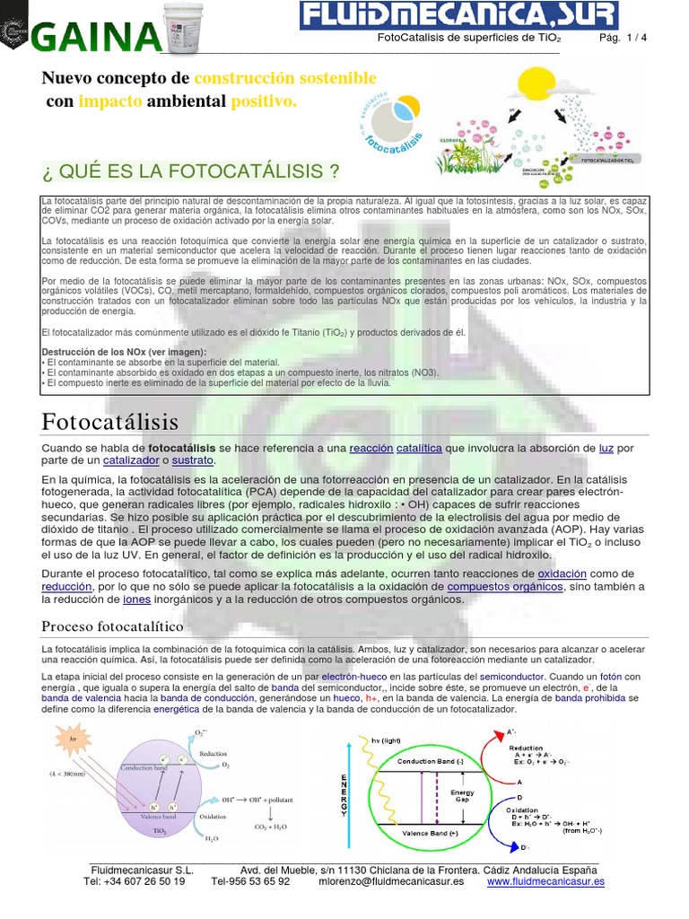 13 - GAINA - Fotocatalisis TiO2 | PDF | Química | Ciencias fisicas