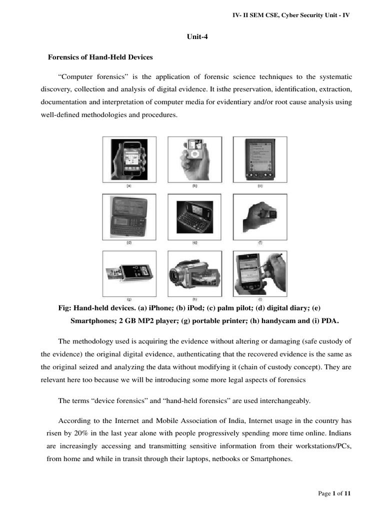 Forensic Analysis of Evidence from Hand-Held Devices | PDF | Personal Digital Assistant ...