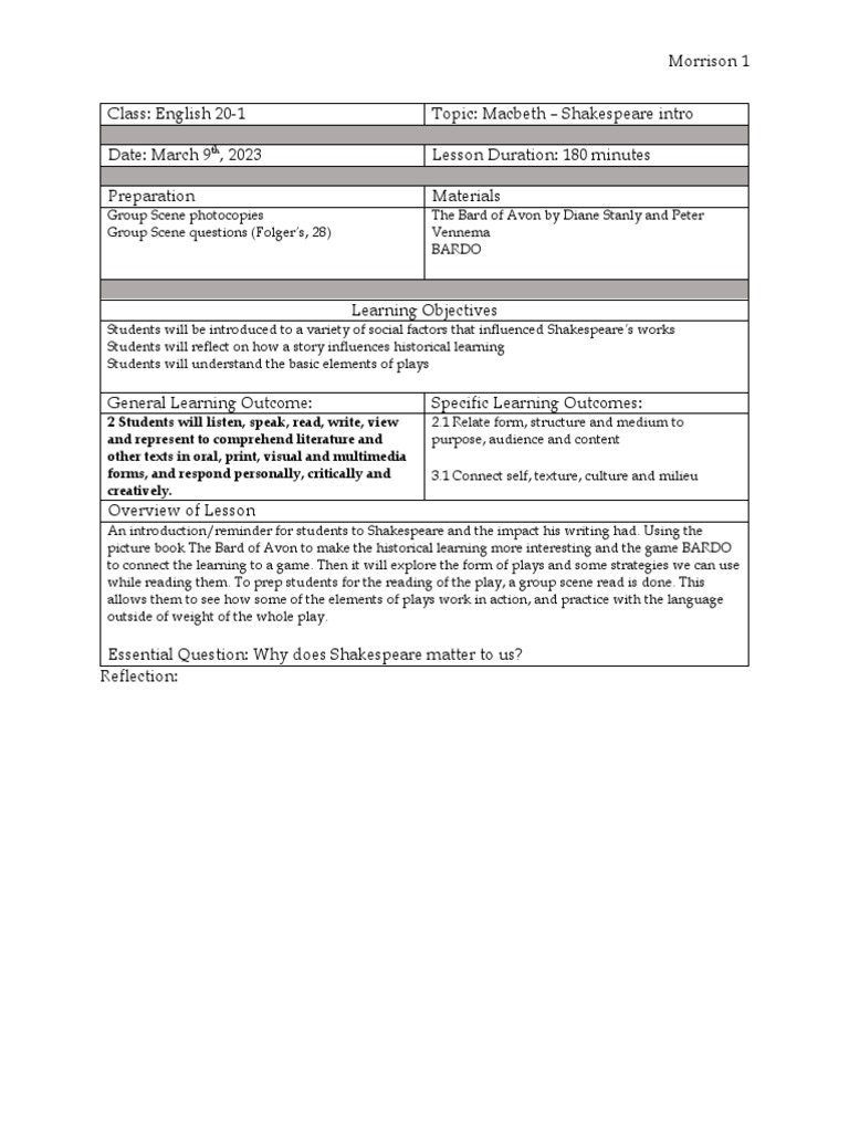 Macbeth 2023 | PDF | Macbeth | Learning