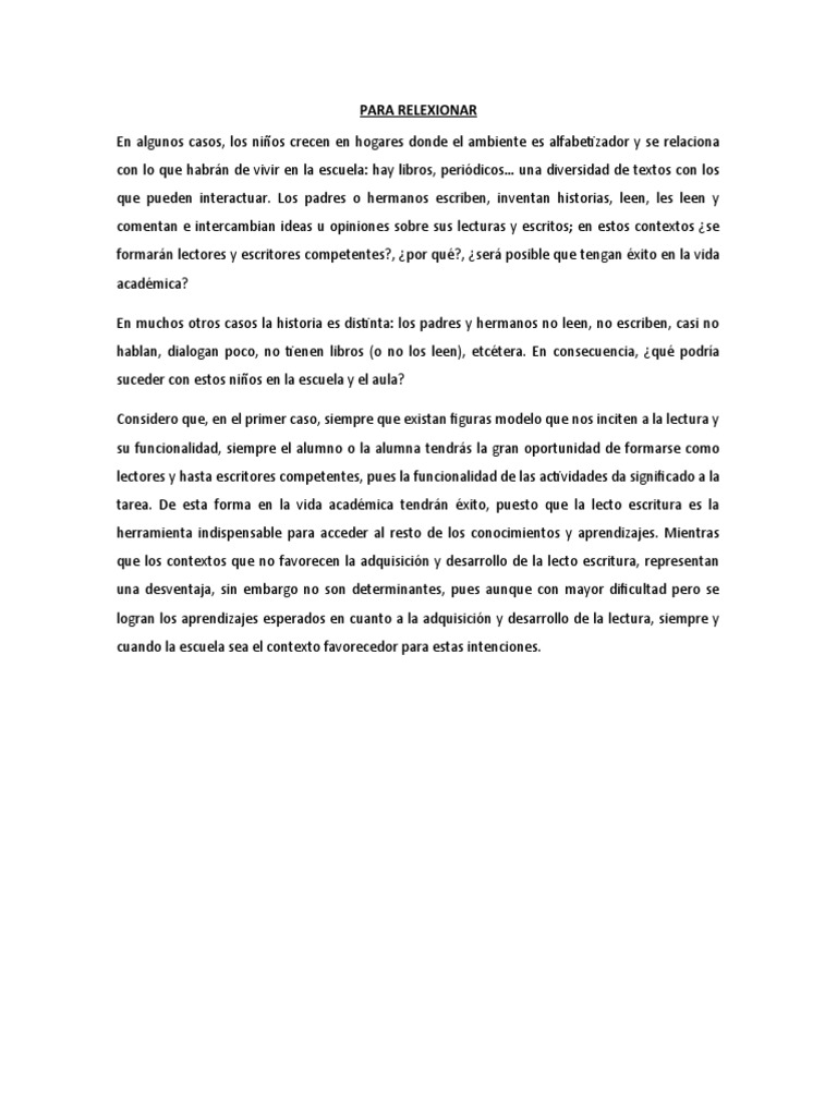Texto de Reflexión | PDF