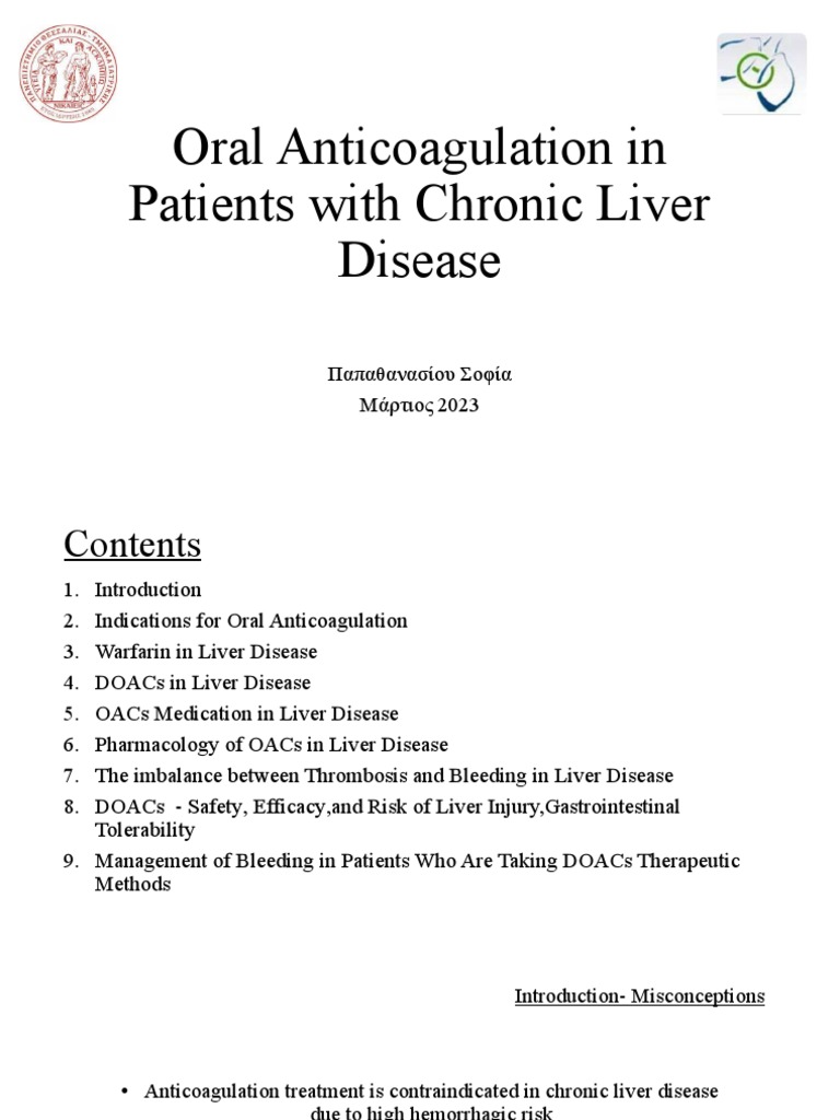 Oral Anticoagulation in Patients With Chronic Liver Disease | PDF ...